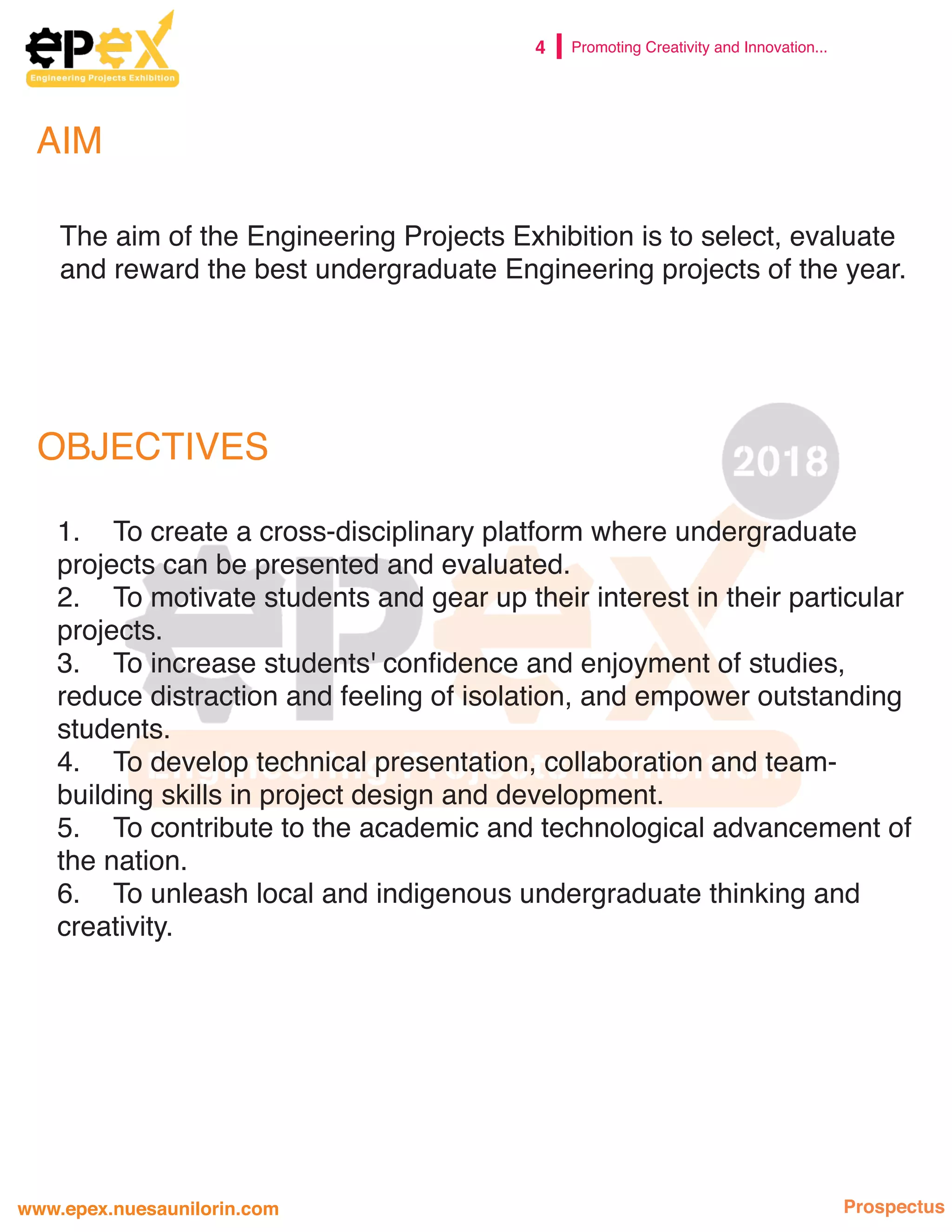 ENGINEERING PROJECTS EXHIBITION 2018 PROSPECTUS | PDF