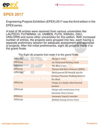 ENGINEERING PROJECTS EXHIBITION 2018 PROSPECTUS | PDF