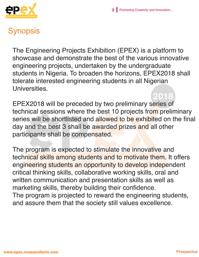 ENGINEERING PROJECTS EXHIBITION 2018 PROSPECTUS | PDF
