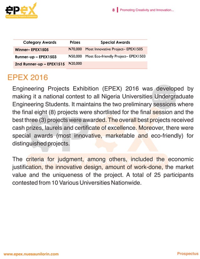 ENGINEERING PROJECTS EXHIBITION 2018 PROSPECTUS | PDF