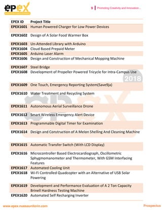 ENGINEERING PROJECTS EXHIBITION 2018 PROSPECTUS | PDF