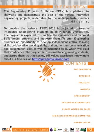 ENGINEERING PROJECTS EXHIBITION (EPEX 2018) Report | PDF
