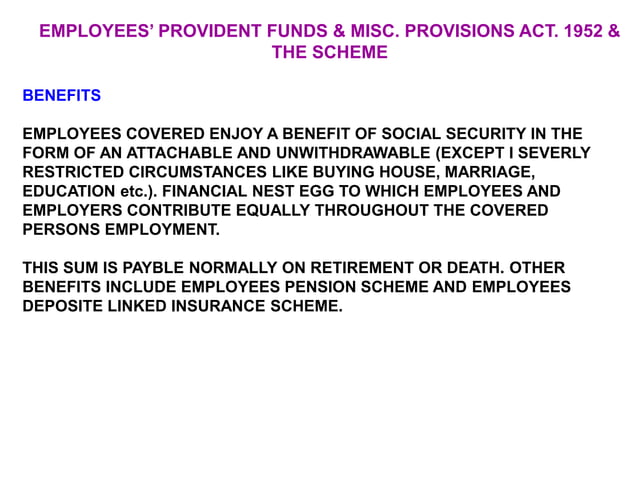 A Comprehensive Guide to the Employees' Provident Fund (EPF) Act | PPT