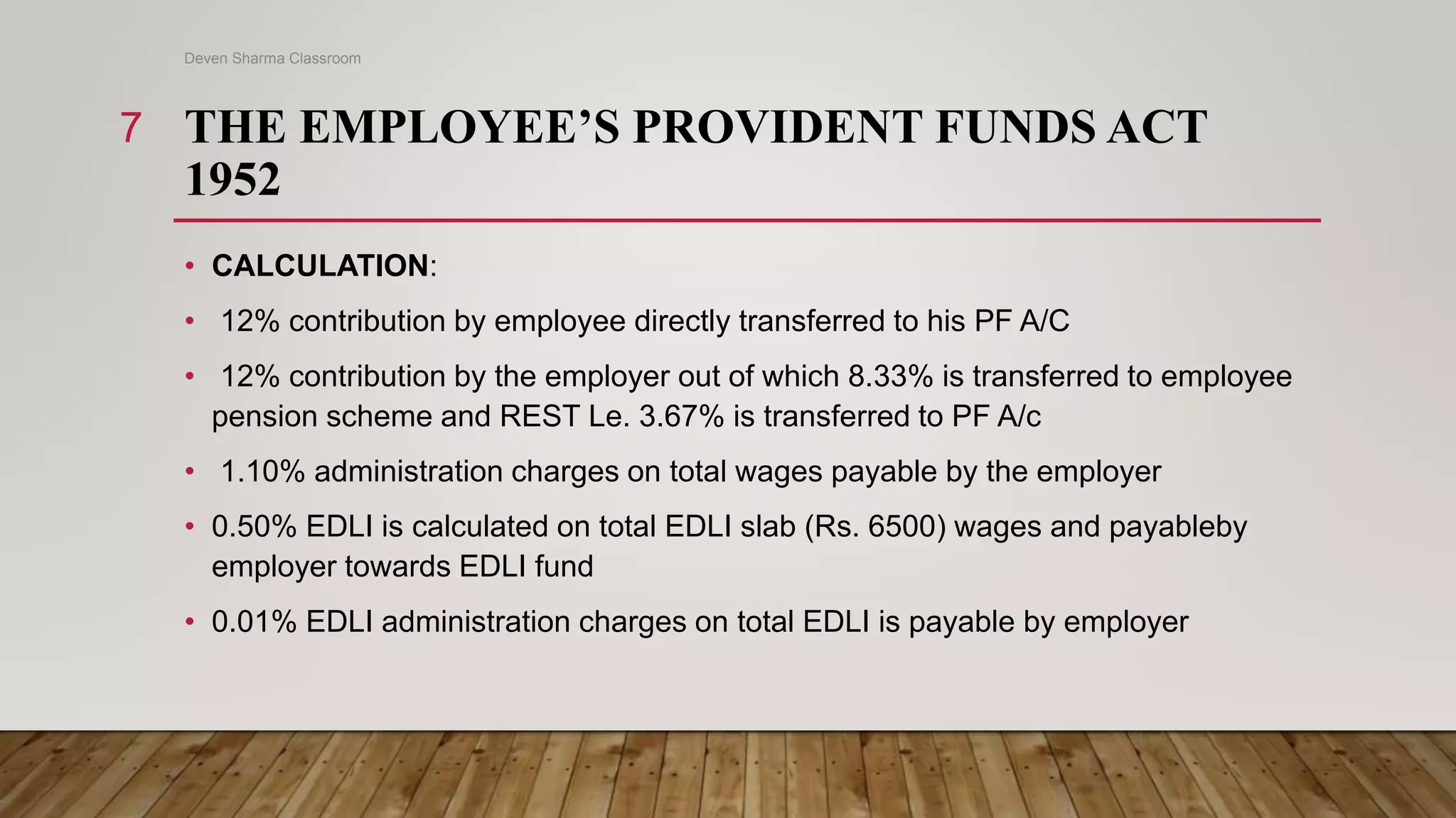 Employee Provident Funds 1952 | PPT