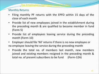 EPF ACT 1952 act of employee provident fund | PPT
