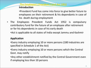 EPF ACT 1952 act of employee provident fund | PPT | Government Support ...