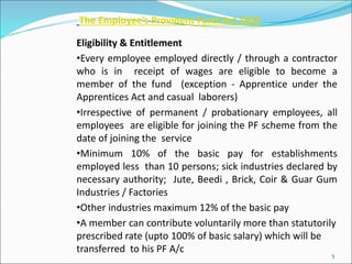 EPF ACT 1952 act of employee provident fund | PPT | Government Support ...