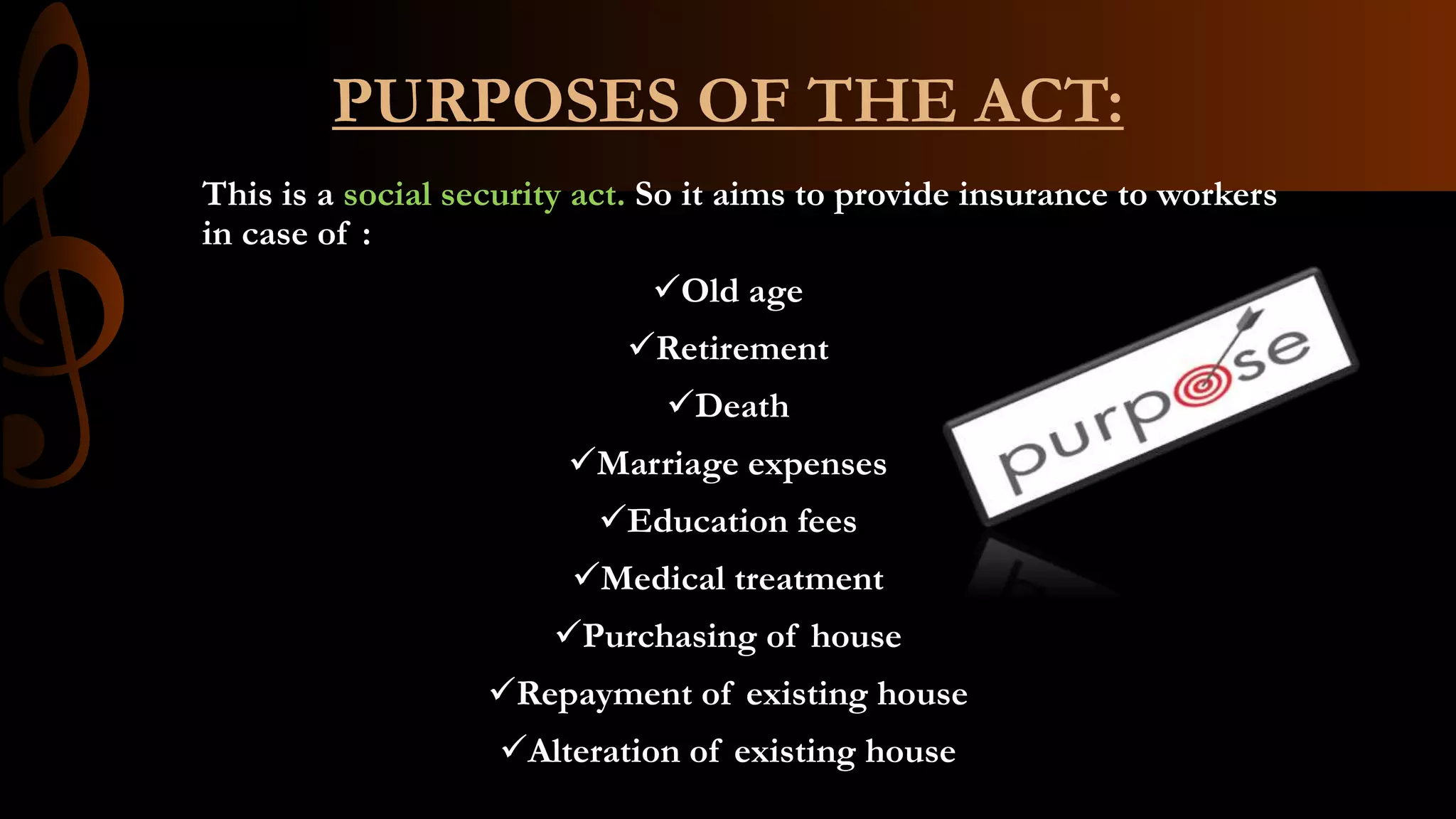 Epf act 1952 | PPTX | Government Support and Welfare | Financial Assistance
