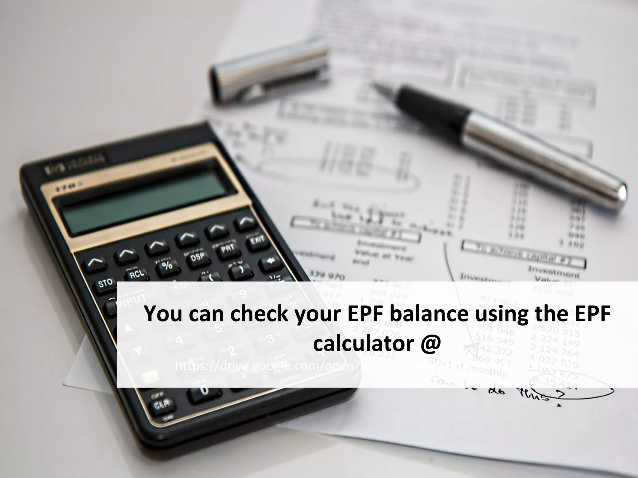 EPF calculator | PPT