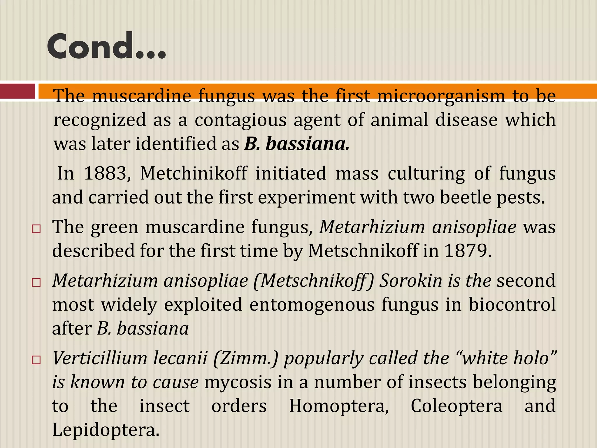 Entomo-pathogenic Fungi | PPT