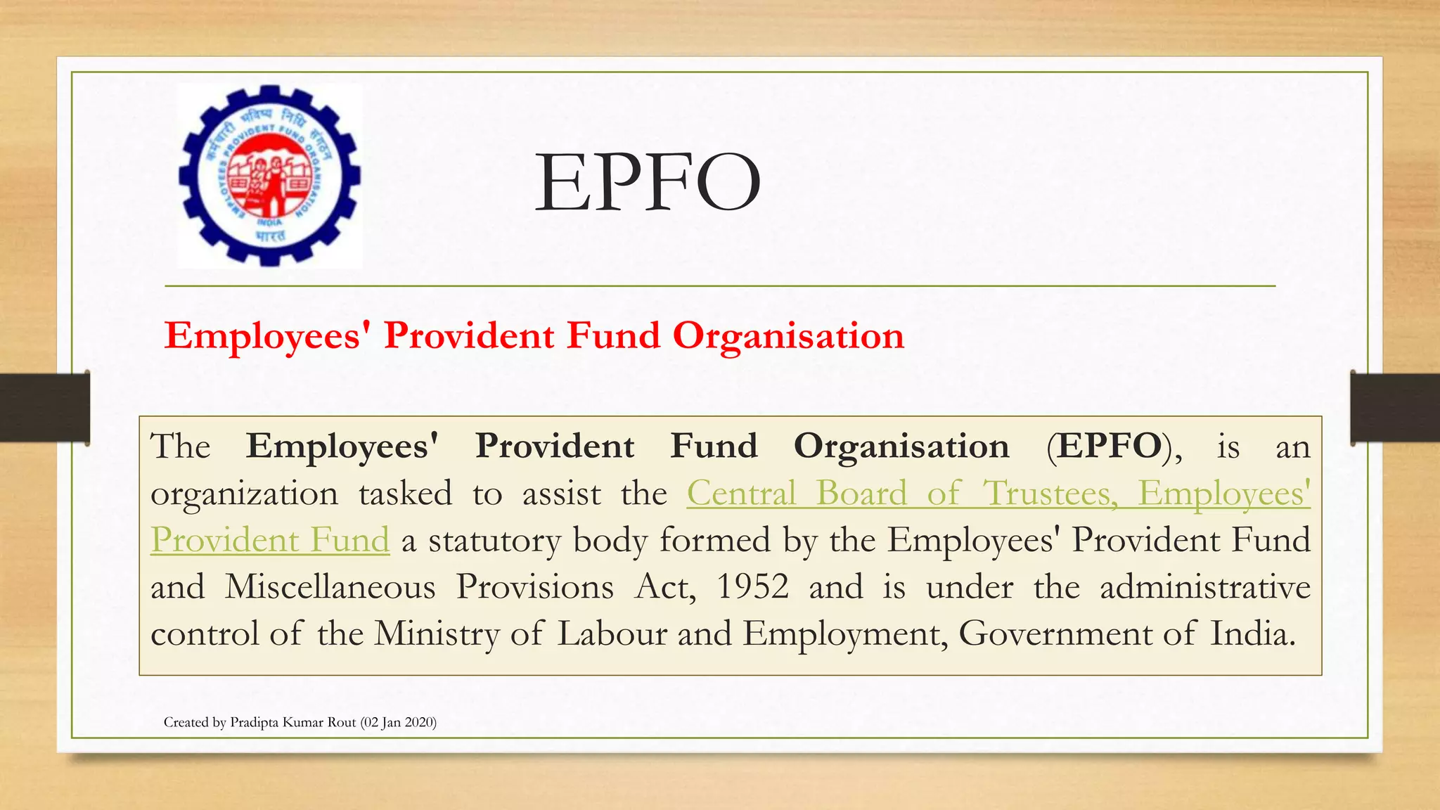 PPT on Provident fund New Amendments 2020 : THE EMPLOYEES' PROVIDENT ...