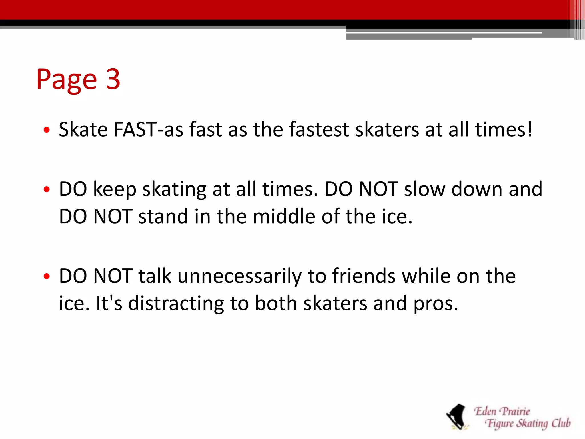 Eden Prairie Figure Skating Club Safety Rules | PPT