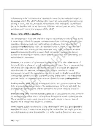 Epgp 030 samir singh-cyber squatting | PDF