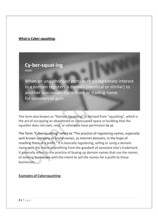 Epgp 030 samir singh-cyber squatting | PDF