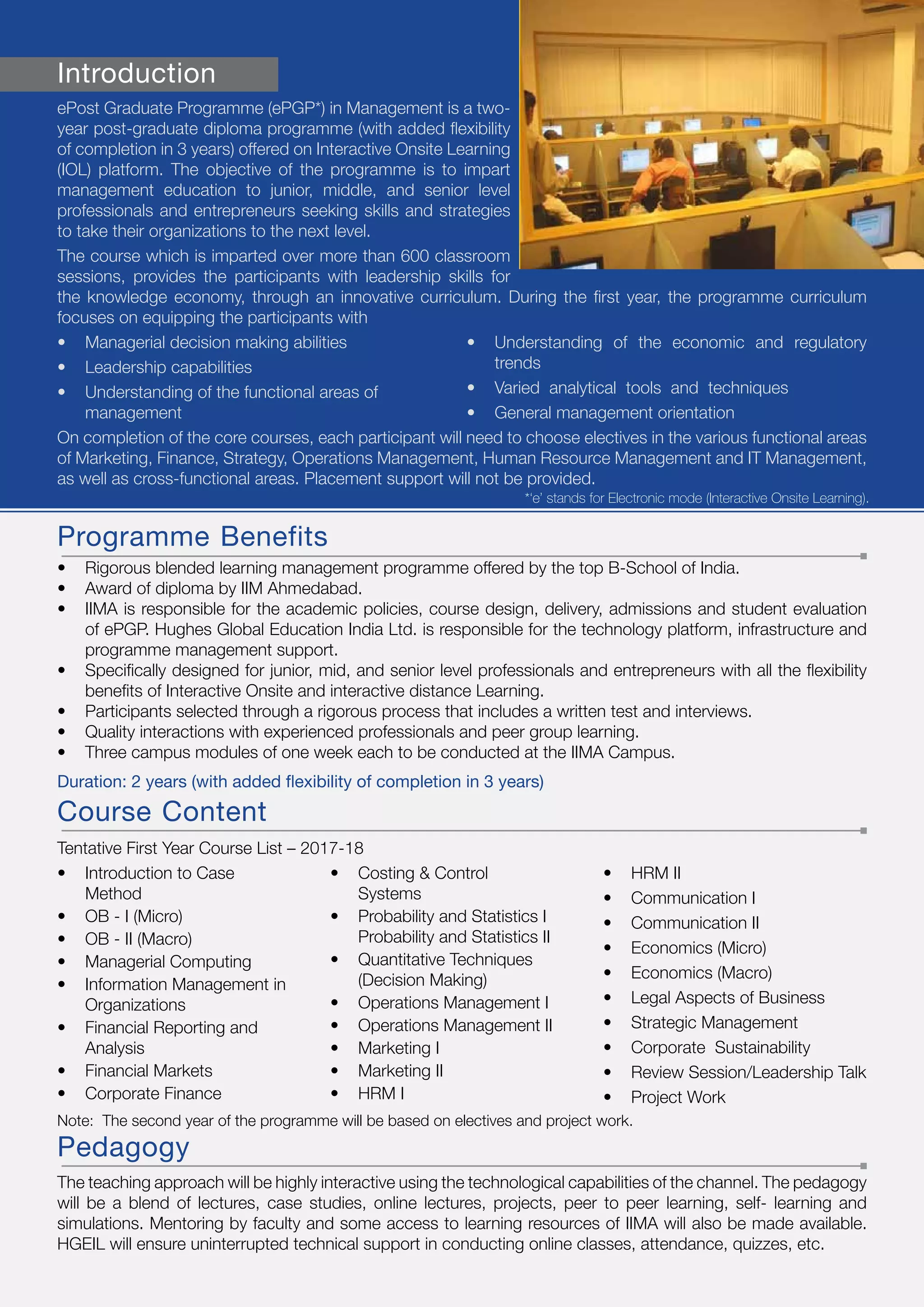 E pgp brochure-2017 | PDF | Professional School | Postgraduate Education