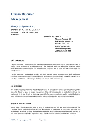 Epgp (one year) 2009-10_hrm_group assignment_group 4_9jan10 | DOC
