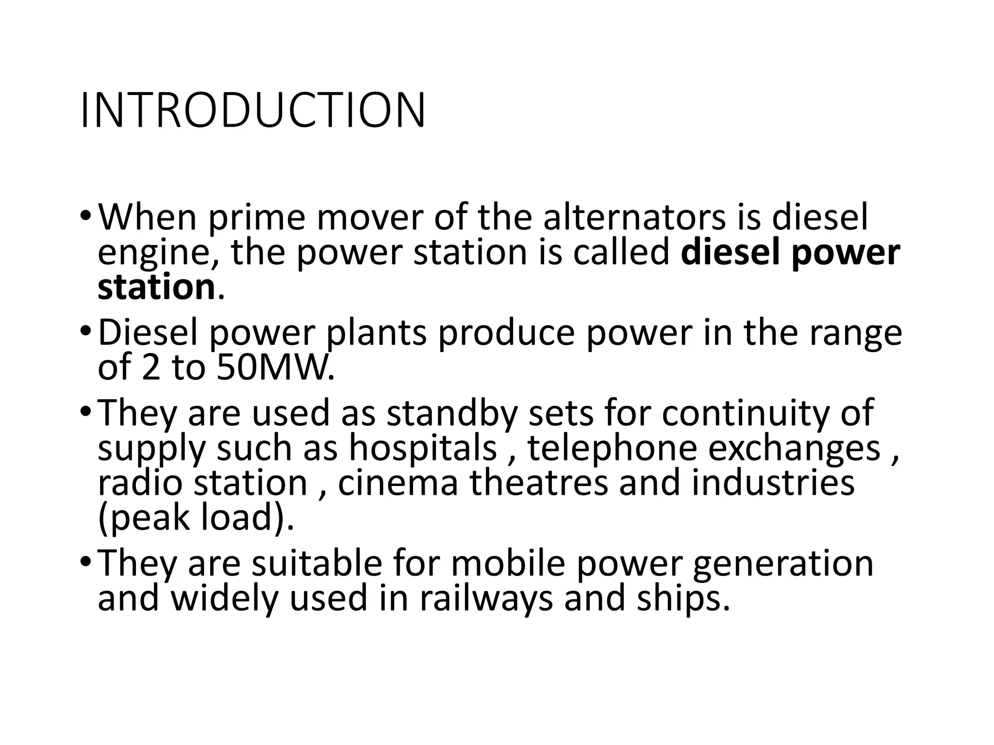 Diesel engine power plant | PPTX