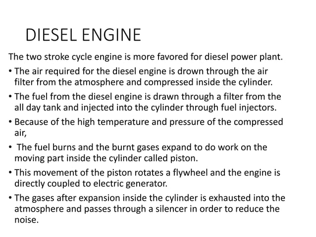 Diesel engine power plant | PPT