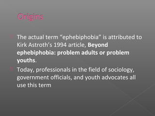 Ephebiphobia | PPT