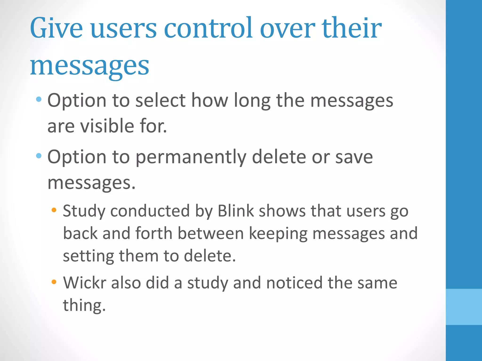 UX of Ephemeral Messaging | PPTX