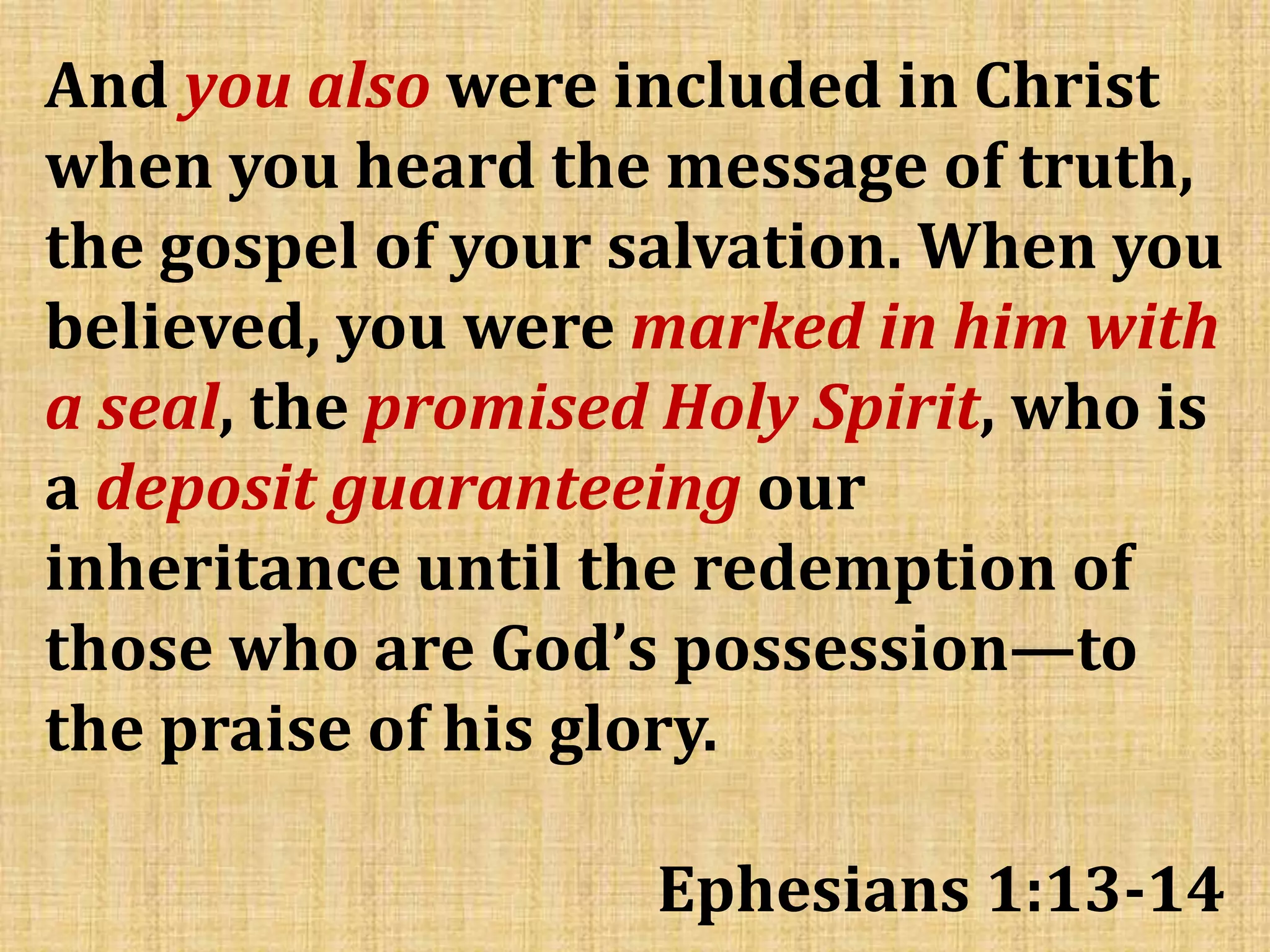 Ephesians 1: 13-14 | PPTX