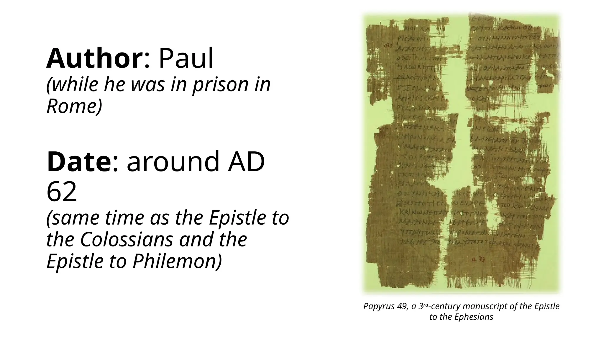 The book of Paul the Apostle to Ephesians - Background | PPTX ...
