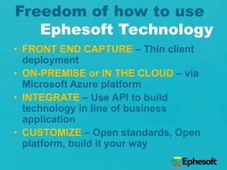 [Nuxeo World 2013] FEED YOUR NUXEO SYSTEM WITH EPHESOFT’S INTELLIGENT DOCUMENT CAPTURE PLATFORM ...