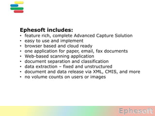 Ephesoft Company Presentation | PPT