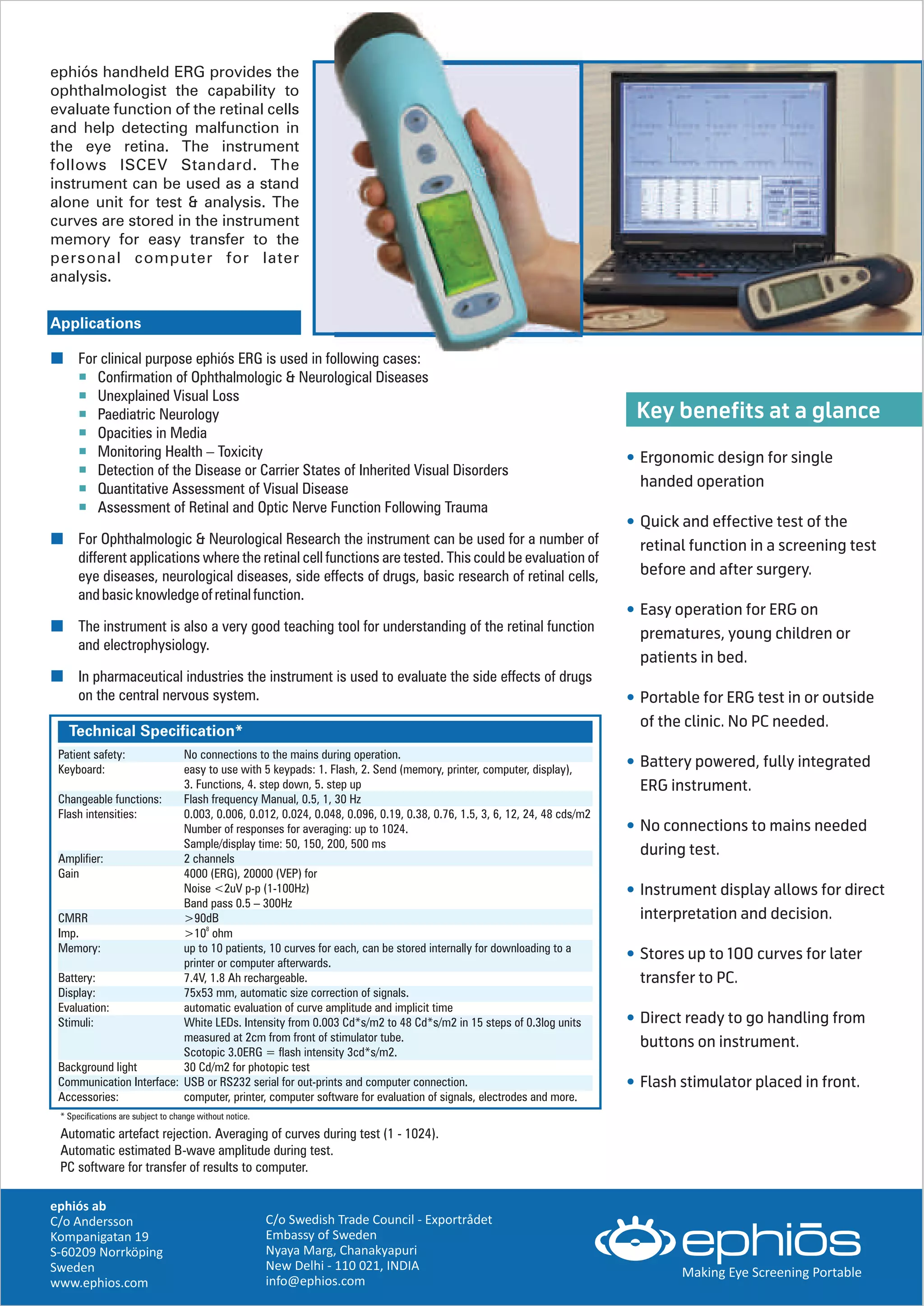 Ephios Portable ERG System | PDF
