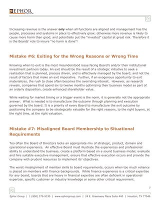Top Private Company Board Mistakes | PDF