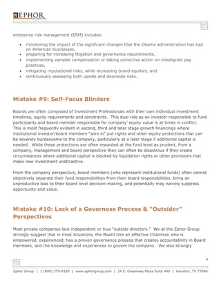 Top Private Company Board Mistakes | PDF