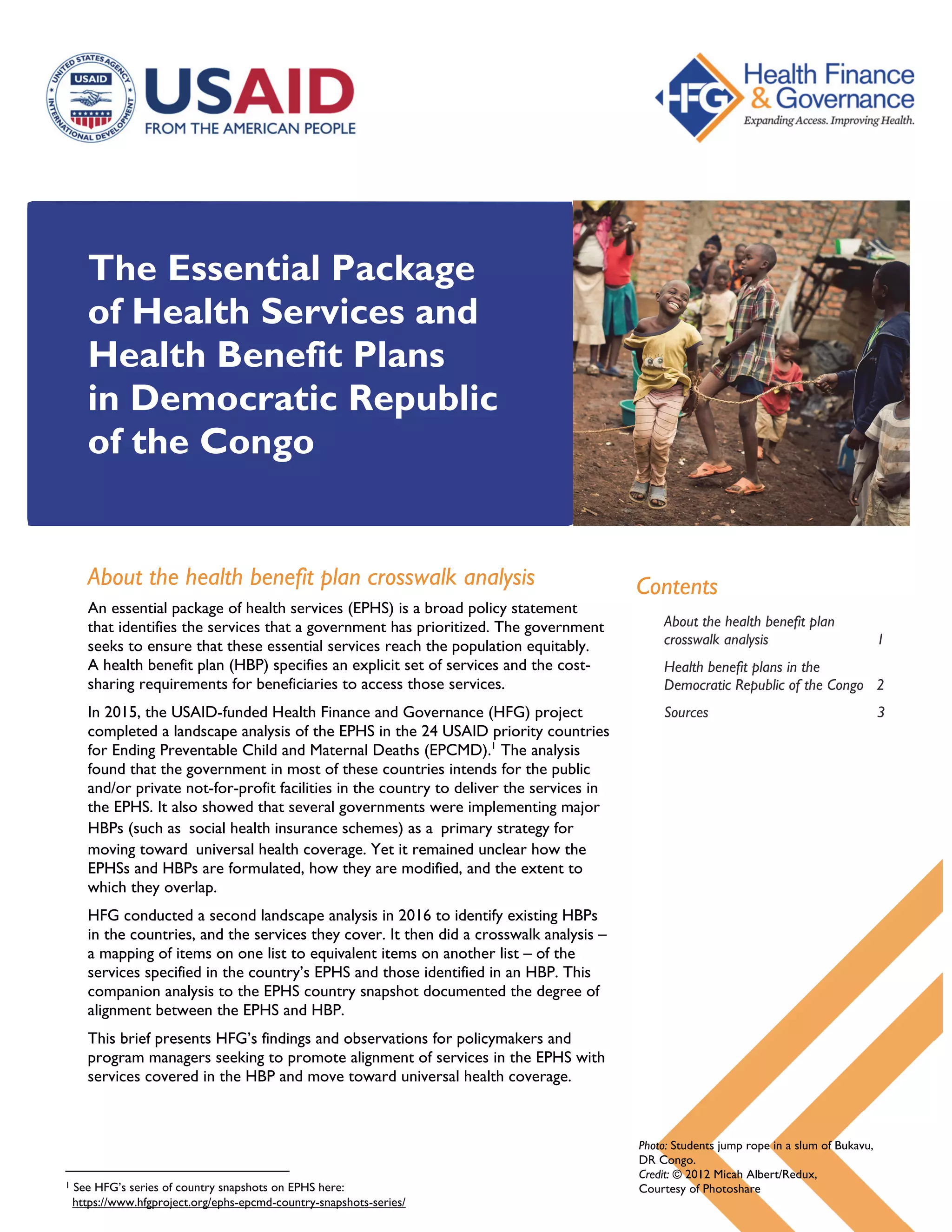 Essential Package of Health Services and Health Benefit Plans Mapping ...