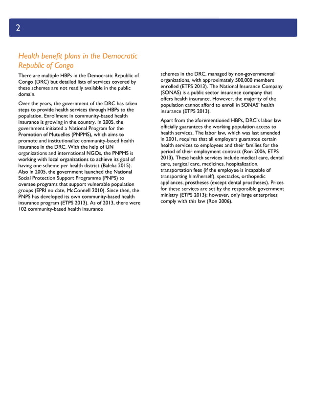 Essential Package of Health Services and Health Benefit Plans Mapping ...