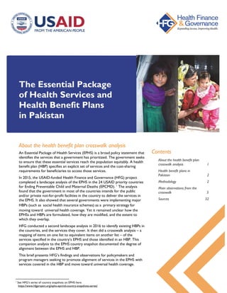 Essential Package of Health Services and Health Benefit Plans Mapping ...