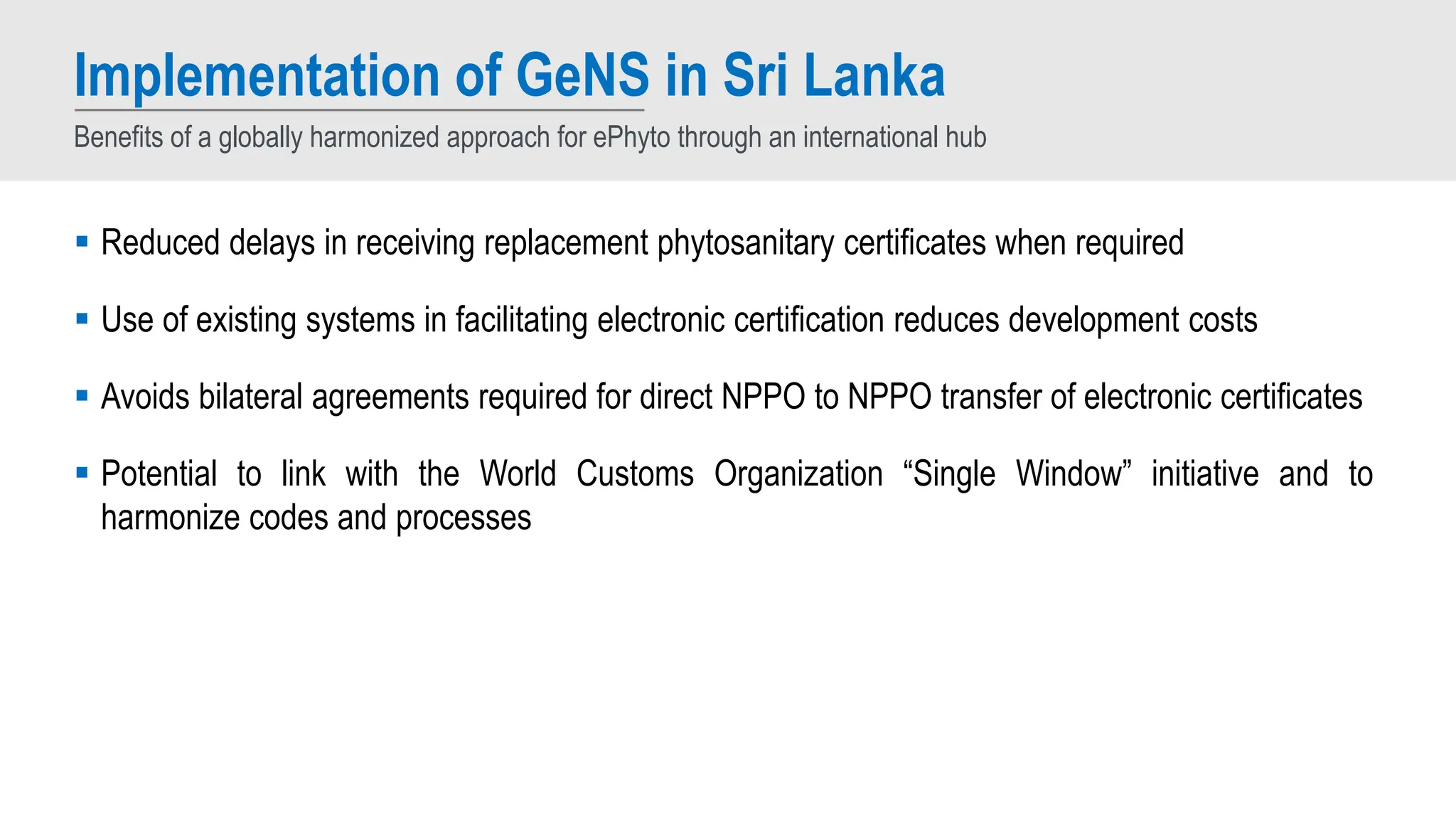 Generic ePhyto National System Piloting in Sri Lanka | PPTX