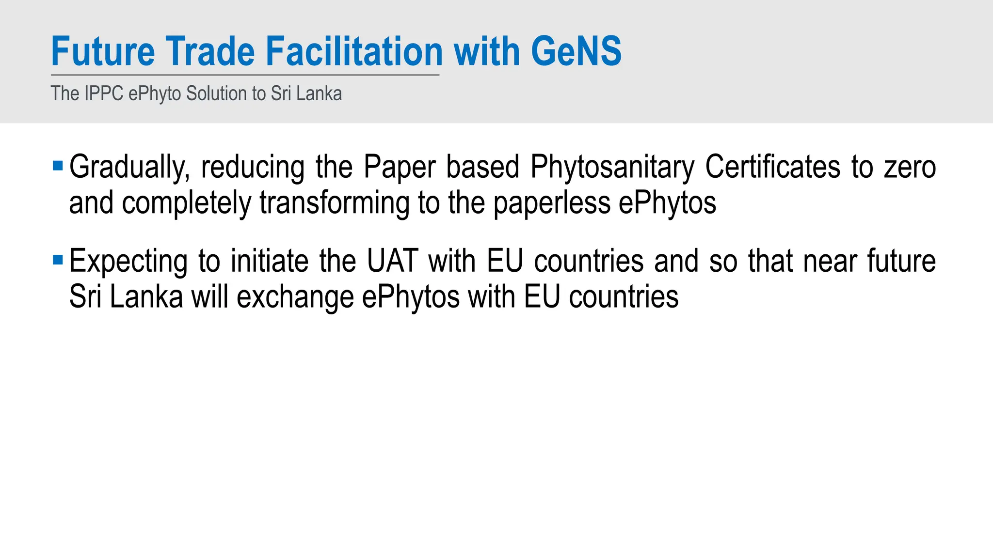 Generic ePhyto National System Piloting in Sri Lanka | PPTX