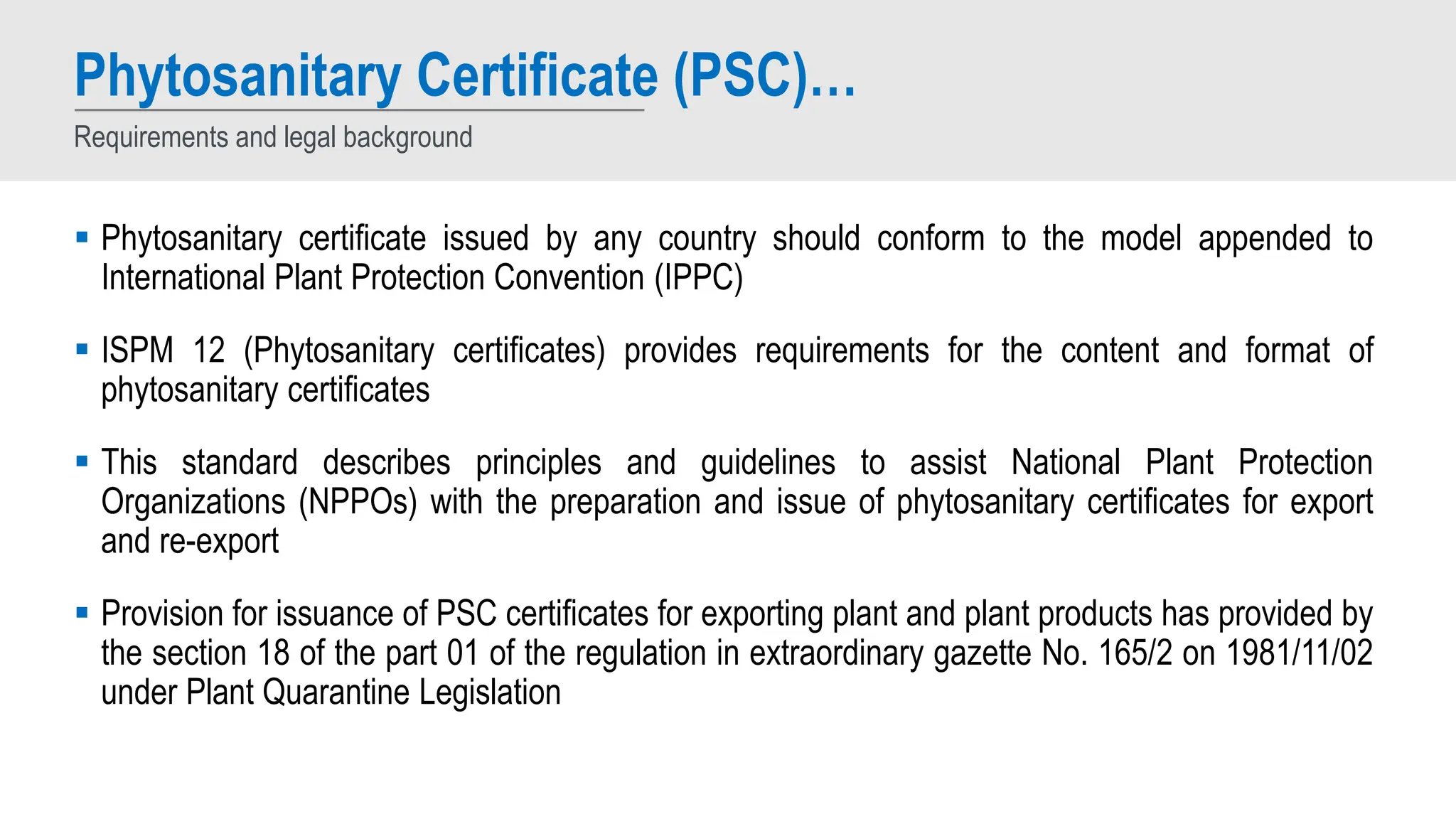 Generic ePhyto National System Piloting in Sri Lanka | PPTX