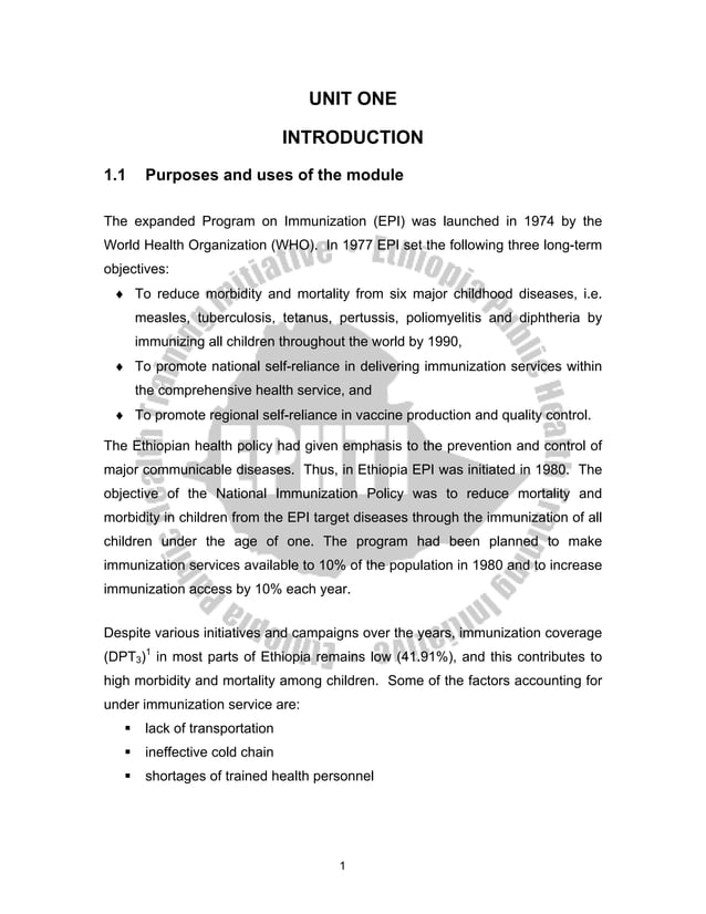 Expended program in Immunization | PDF