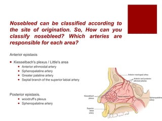 Epistaxis- ENT.pptx | Ear, Nose and Throat Conditions | Diseases and ...