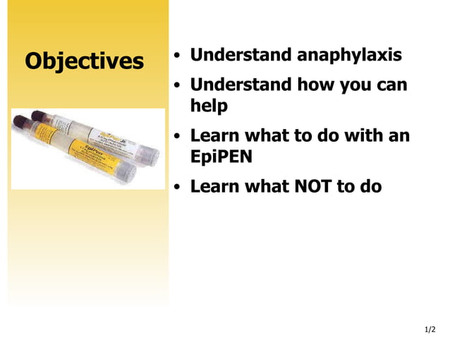 Epi pen presentation | PPT | Allergies | Diseases and Conditions