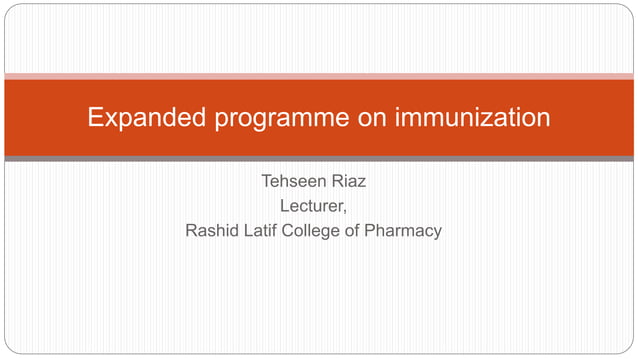 Expanded Program On Immunization Pptx