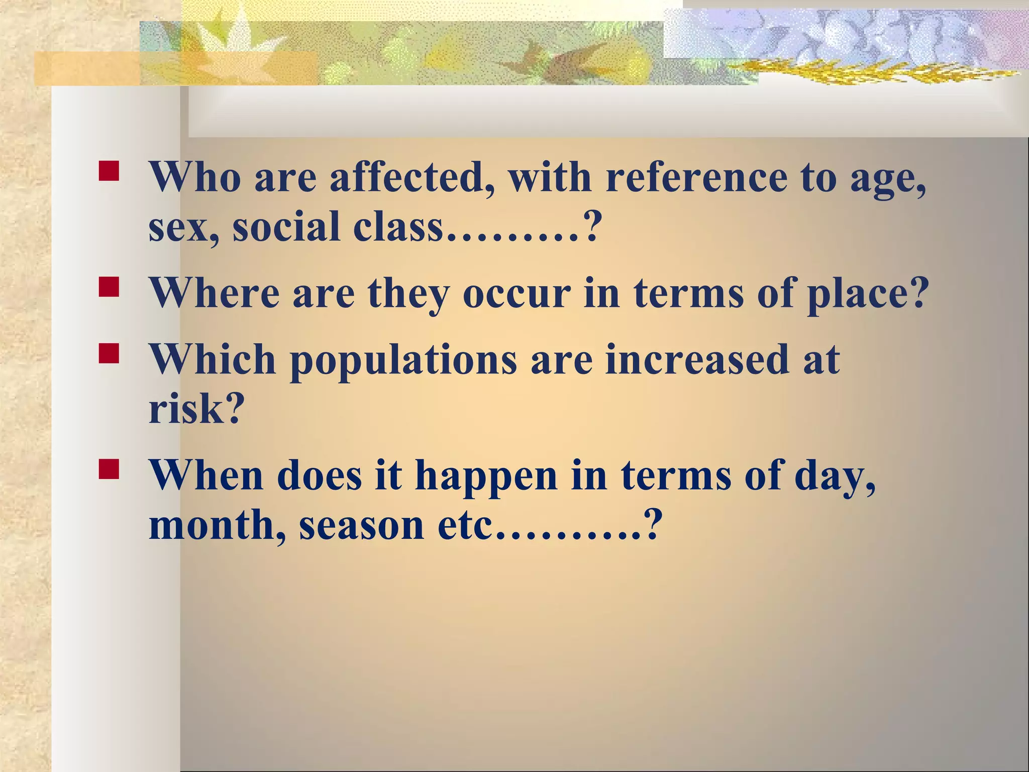 Epidemiological approach | PPT