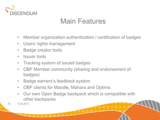 ePIC 2013 - Open Badge Factory (OBF) presentation | PPT