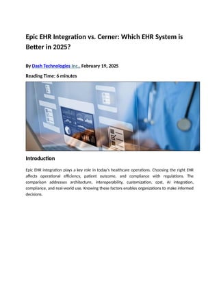 Epic EHR Integration vs. Cerner: Which EHR System is Better in 2025?.pptx
