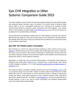 Epic EHR Integration vs Other Systems Comparison Guide 2025.pptx