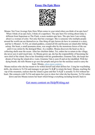 Epic Hero Essay | PDF