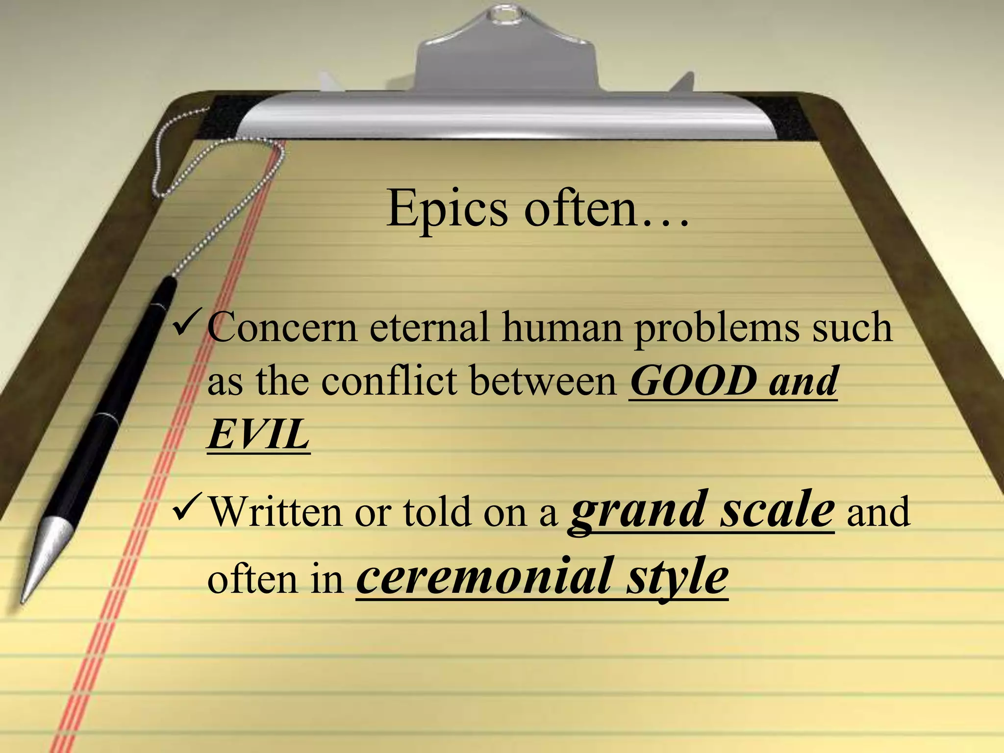 The Epic Poem and The Epic Hero | PPT