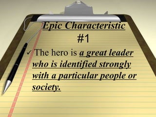 The Epic Poem and The Epic Hero | PPT