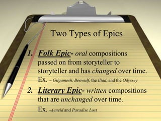 The Epic Poem and The Epic Hero | PPT