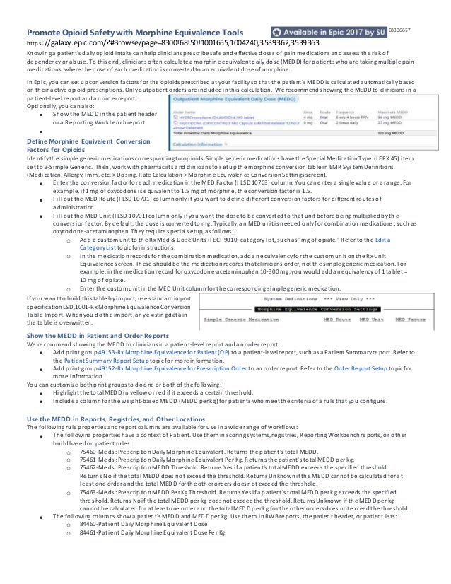 2017 Epic medd calculations